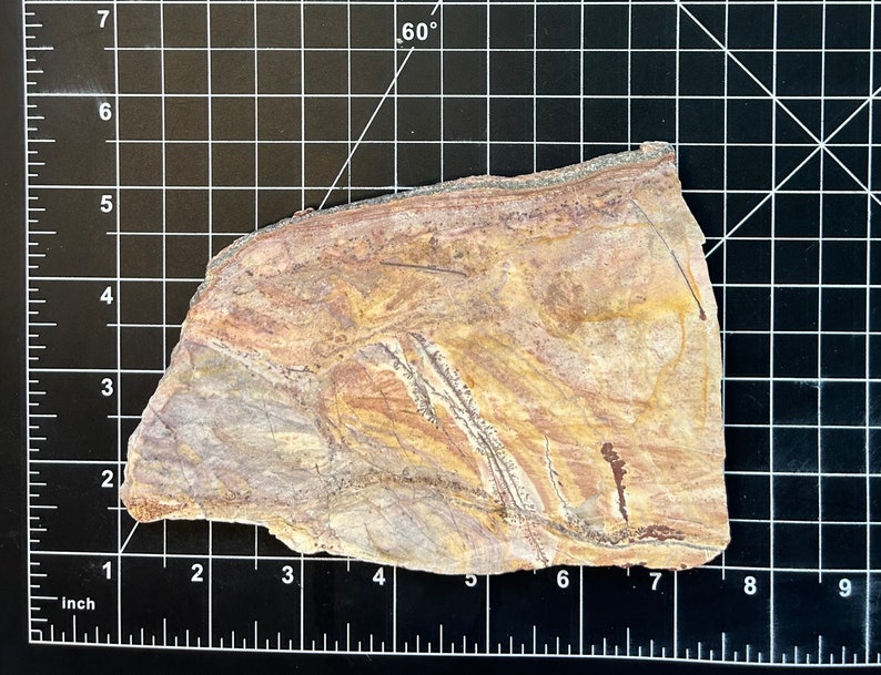 Sonoran Dendritic Rhyolite Stone Lapidary Slab, 7mm Thick, Rough Stone ...
