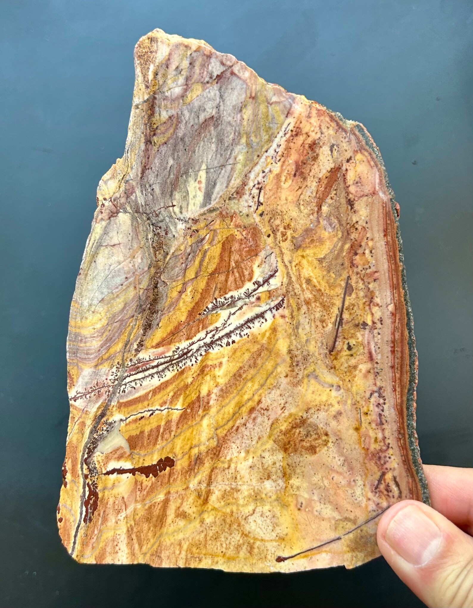 Sonoran Dendritic Rhyolite Stone Lapidary Slab, 7mm Thick, Rough Stone ...