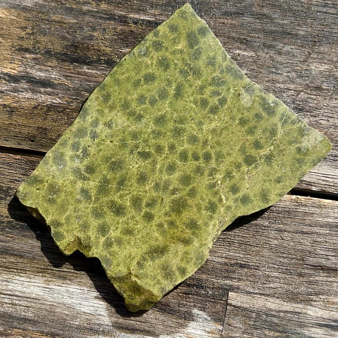 Serpentine Stone Slab: Olive and Dark Green, Lapidary Material (107g, 5 ...