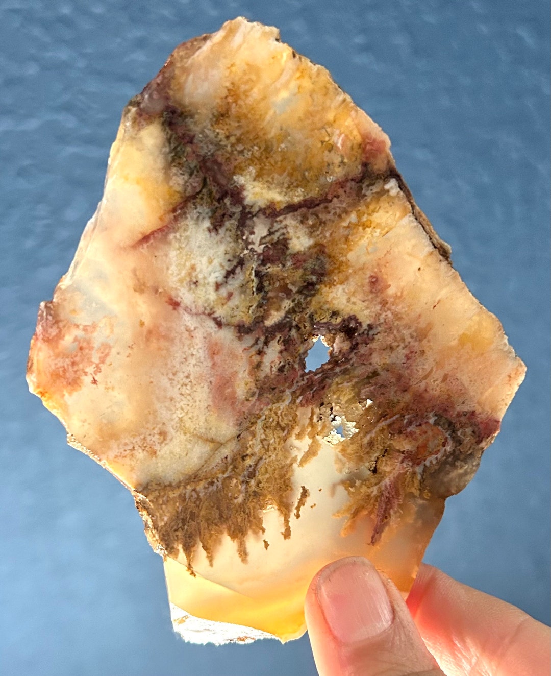 Regency Rose Plume Agate Stone Lapidary Slab, 7 Mm Thick, Rough Stone ...