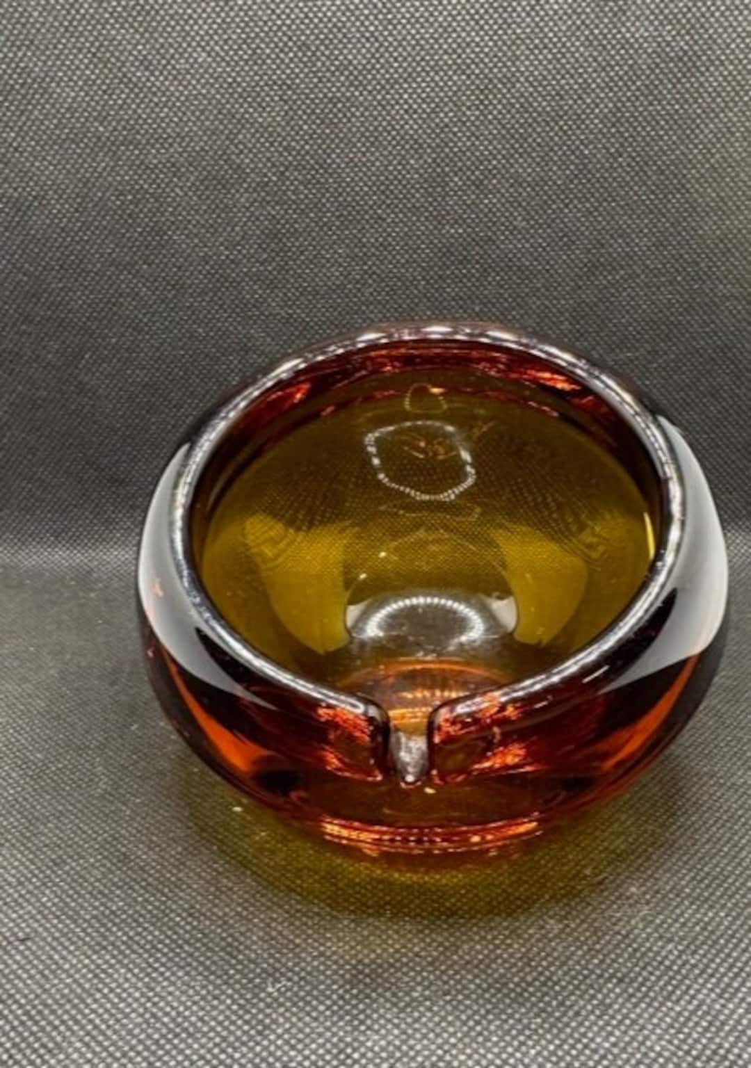 Viking Style Dark Amber Orb Glass Ashtray - Etsy