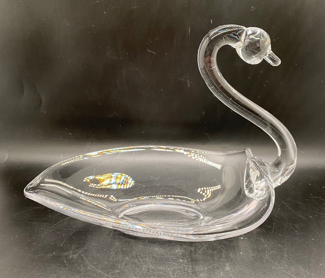 Vintage Duncan Miller Clear Glass Swan Single Ashtray - Etsy