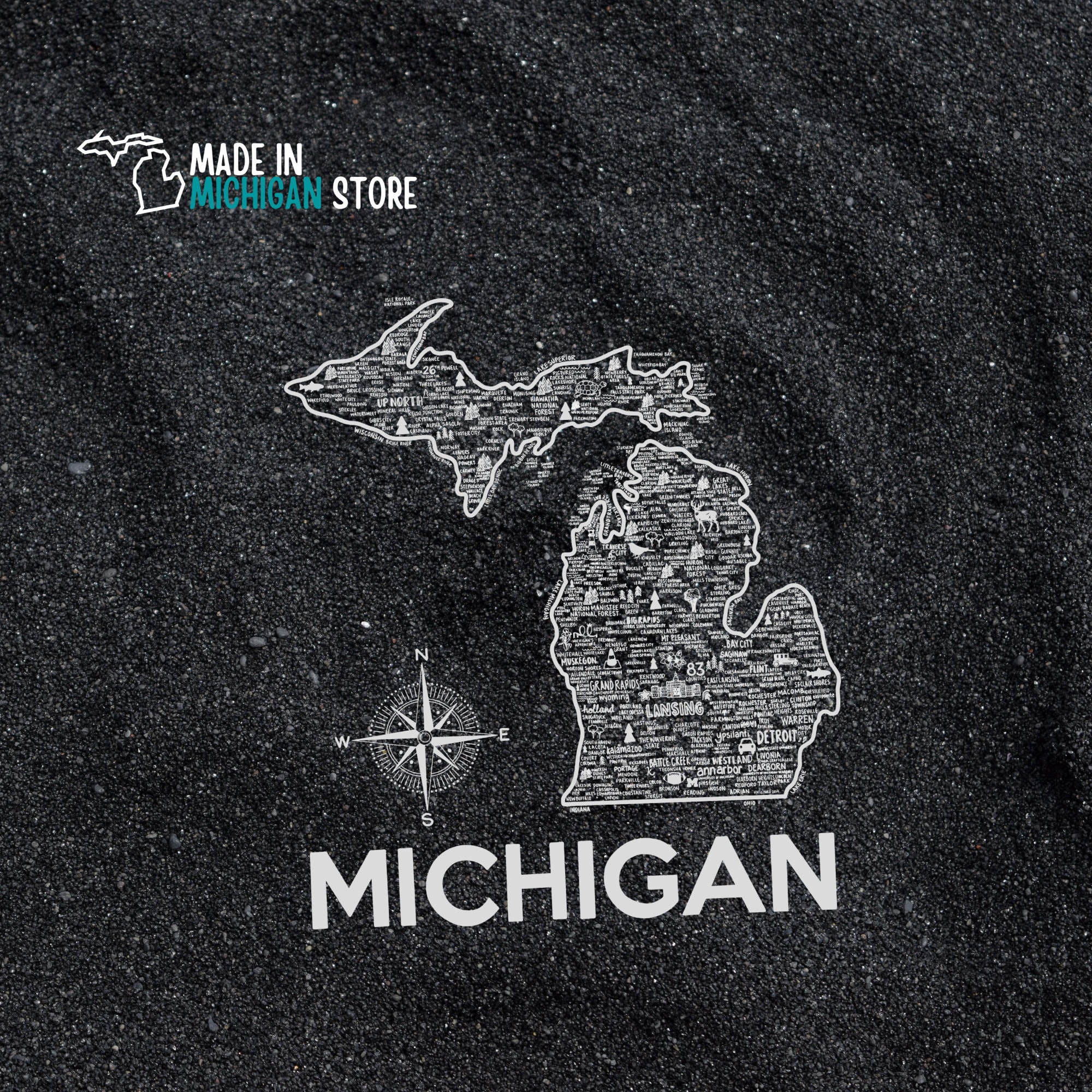 Michigan's Attractions Map 20oz/30oz Insulated Tumbler (teal, Pink ...