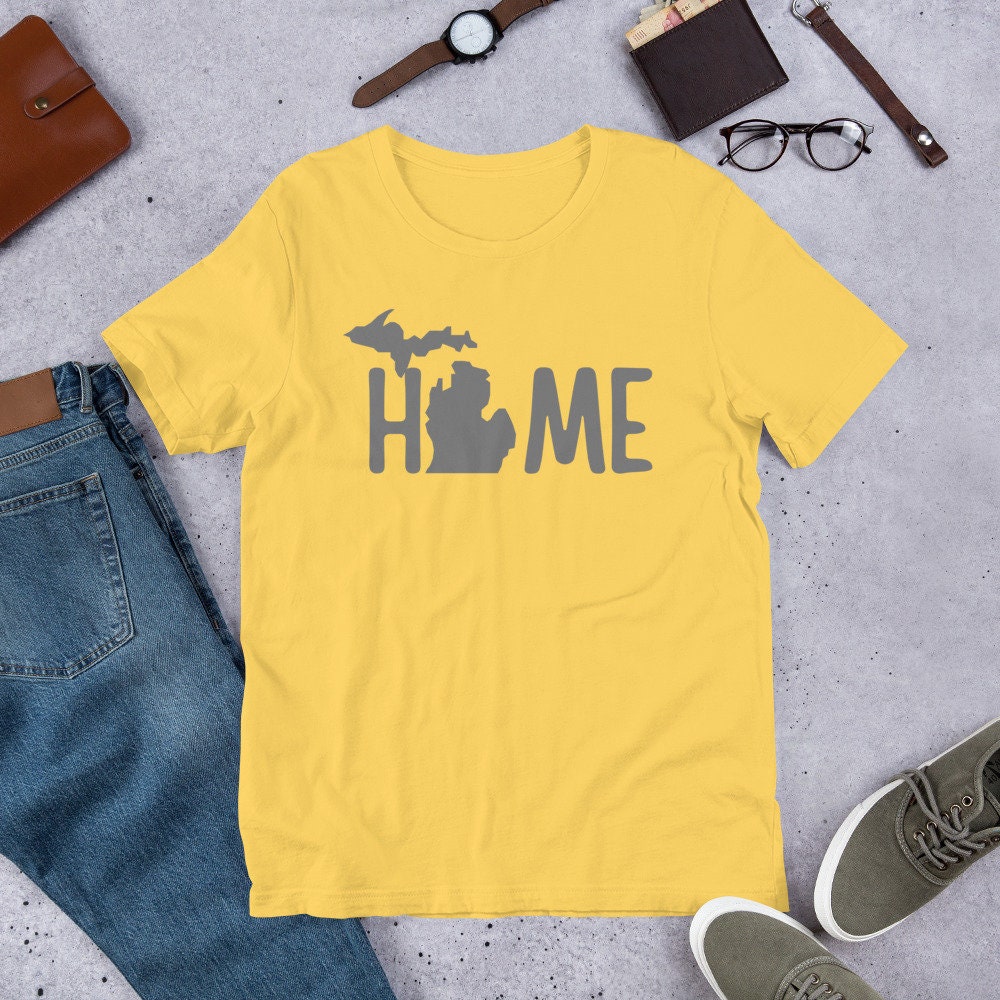 Michigan HOME With Mitten Short-sleeve Unisex T-shirt - Etsy