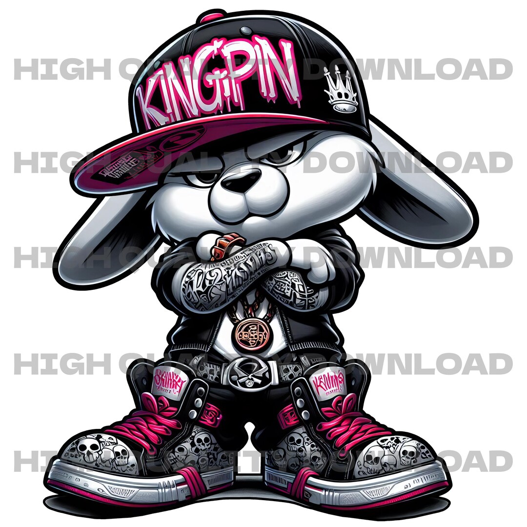 Hiphop Gangster Rabbit PNG Digital Download, Sublimation Design DTF ...