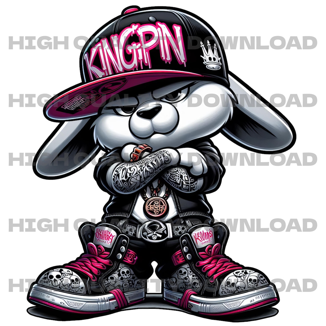 Hiphop Gangster Rabbit PNG Digital Download, Sublimation Design, DTF ...