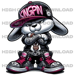 Hiphop Gangster Rabbit PNG Digital Download, Sublimation Design, DTF ...