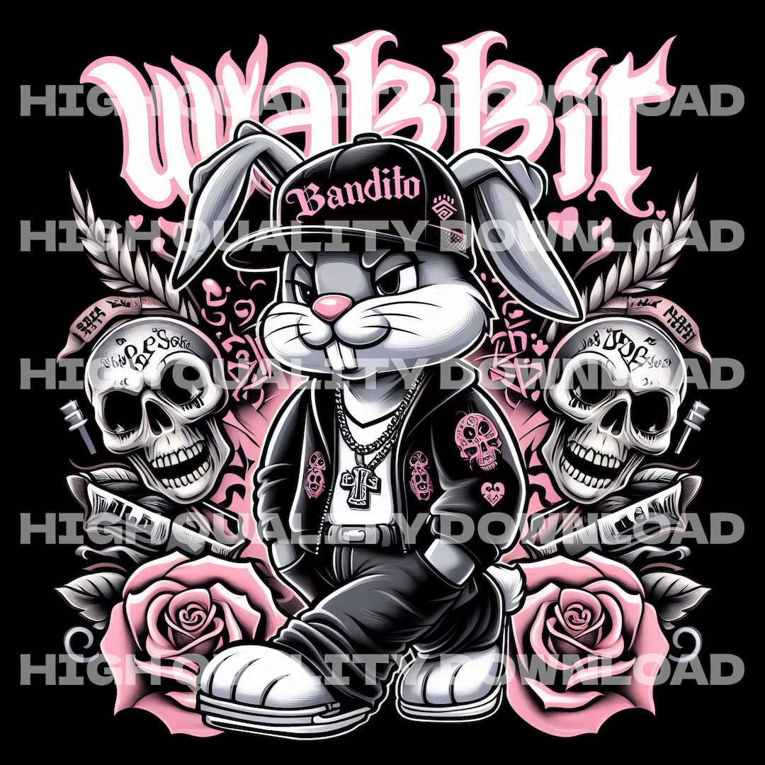 Hiphop Gangster Bandito Wabbit Instant Download, Sublimation Design ...