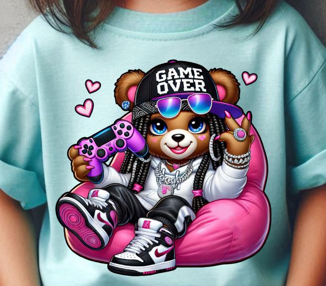 Video Gamer Girl Hip Hop Teddy Bear PNG Gangster Gamer Sublimation ...