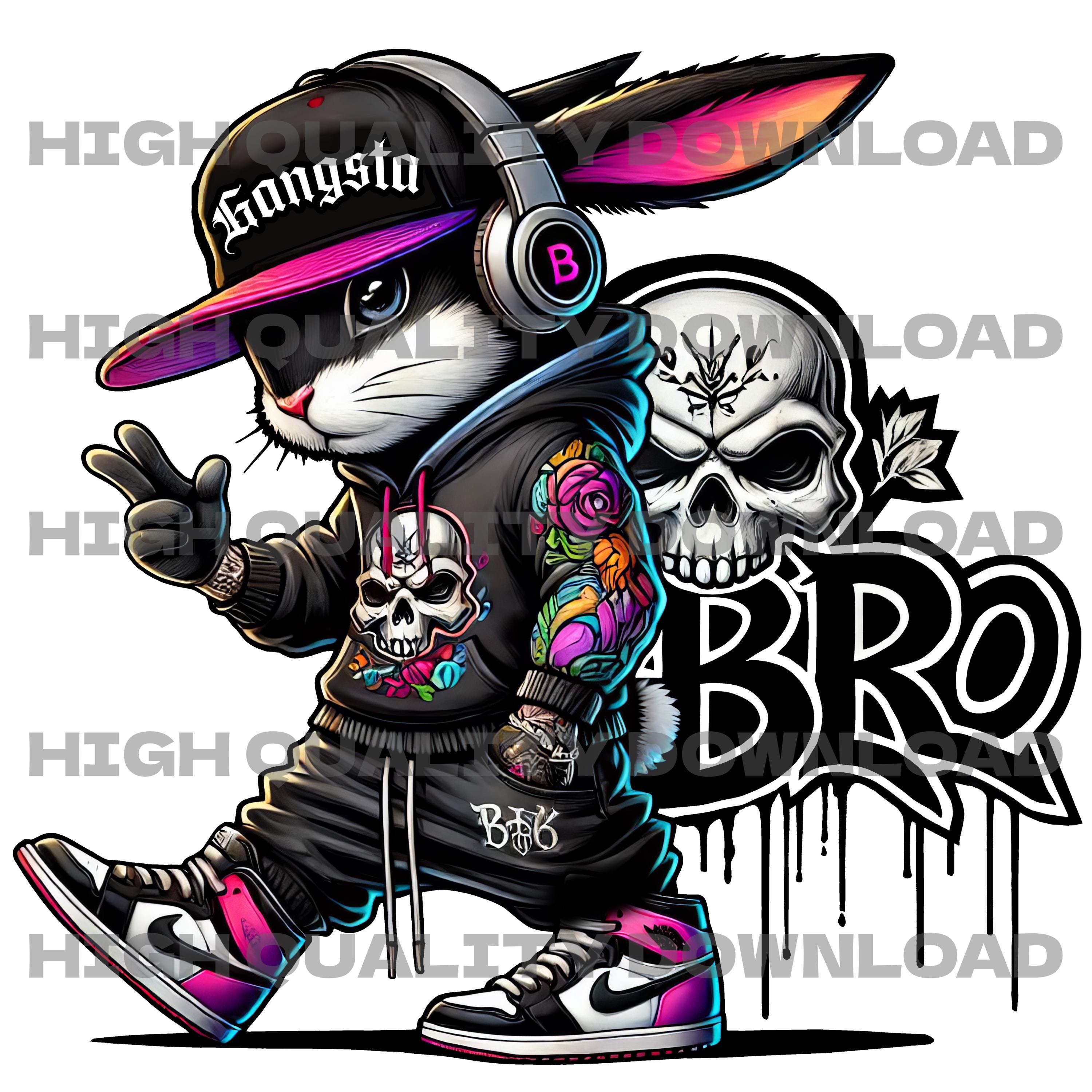Hiphop Gangster Rabbit Boy PNG, T-shirt Design, Sublimation Design ...