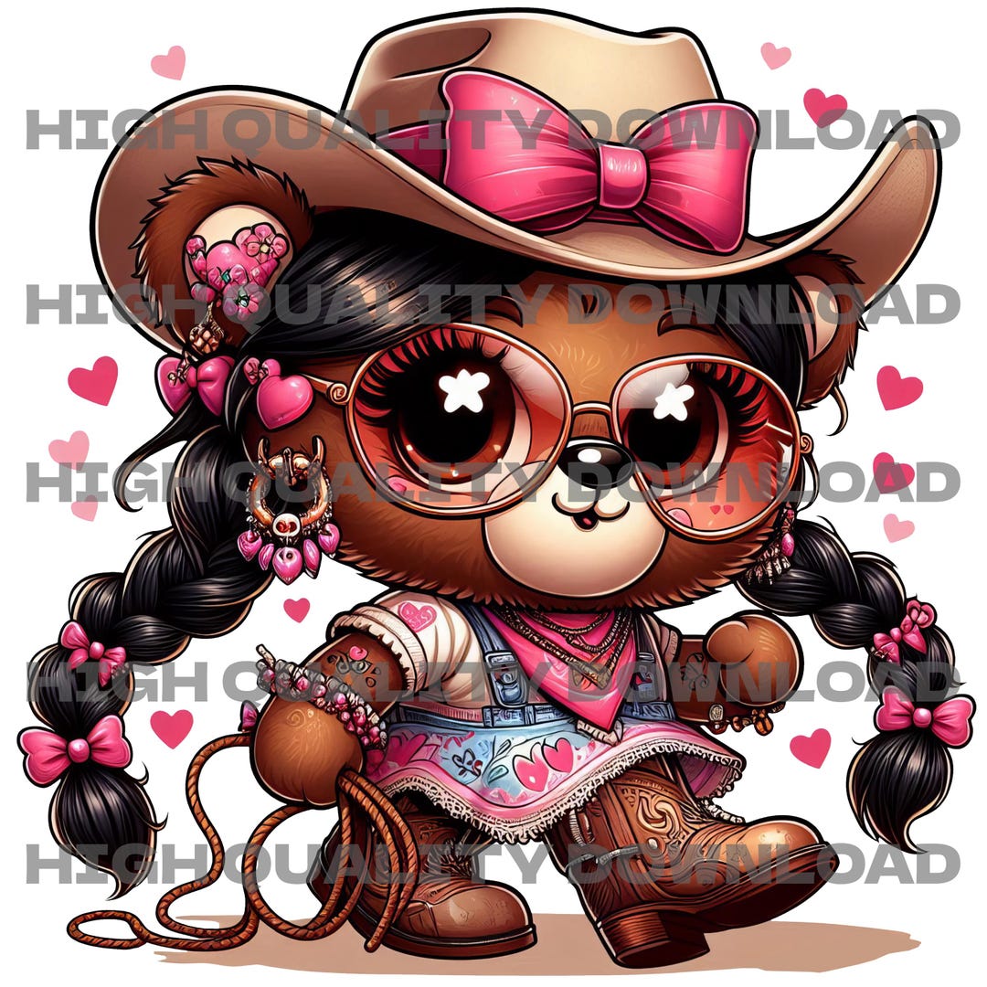Rodeo Cowgirl Teddy Bear PNG, Equestrian Western Clipart, Cute Lasso ...