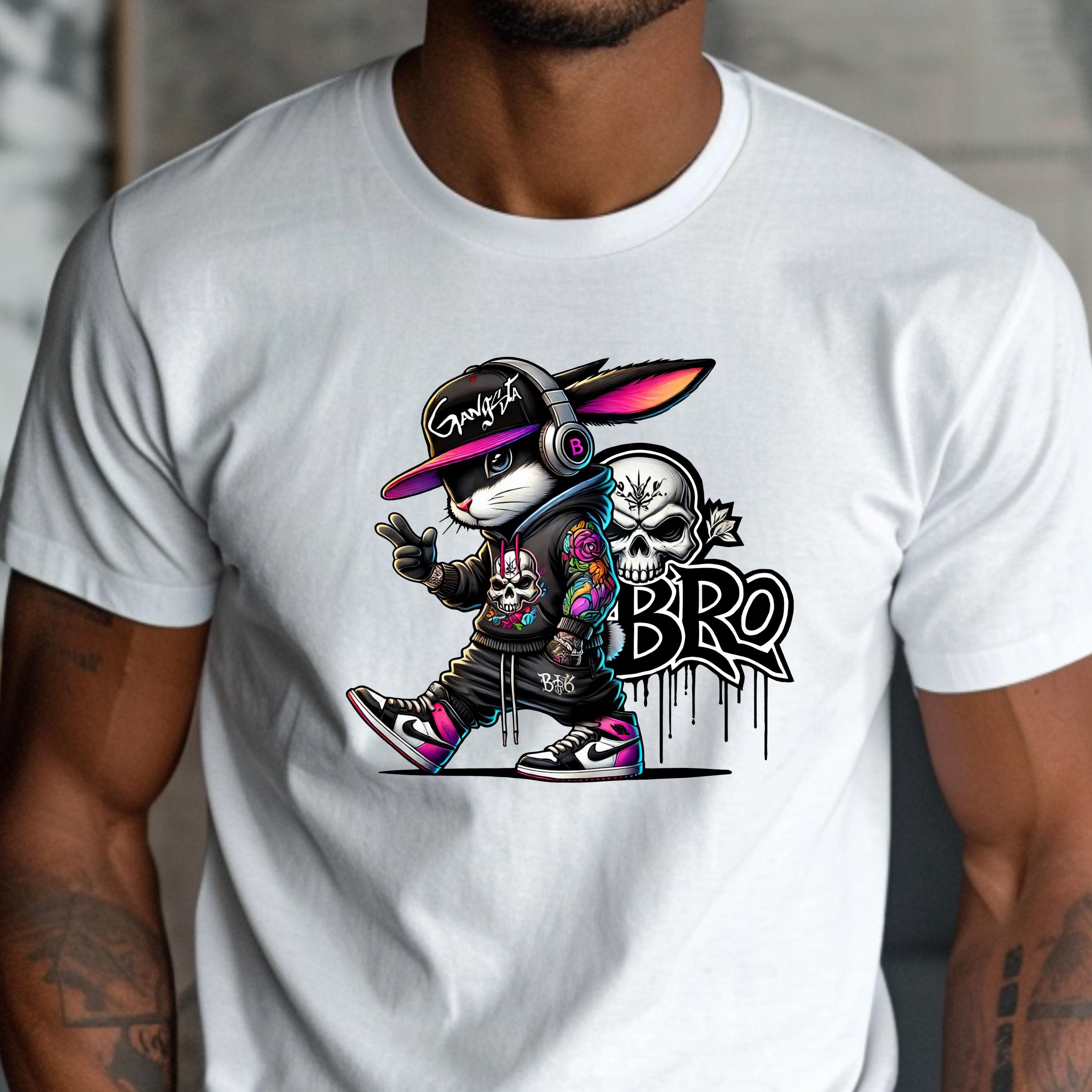 Hip Hop Gangster Rabbit Boy PNG T-shirt Design Sublimation DTF Graphic ...