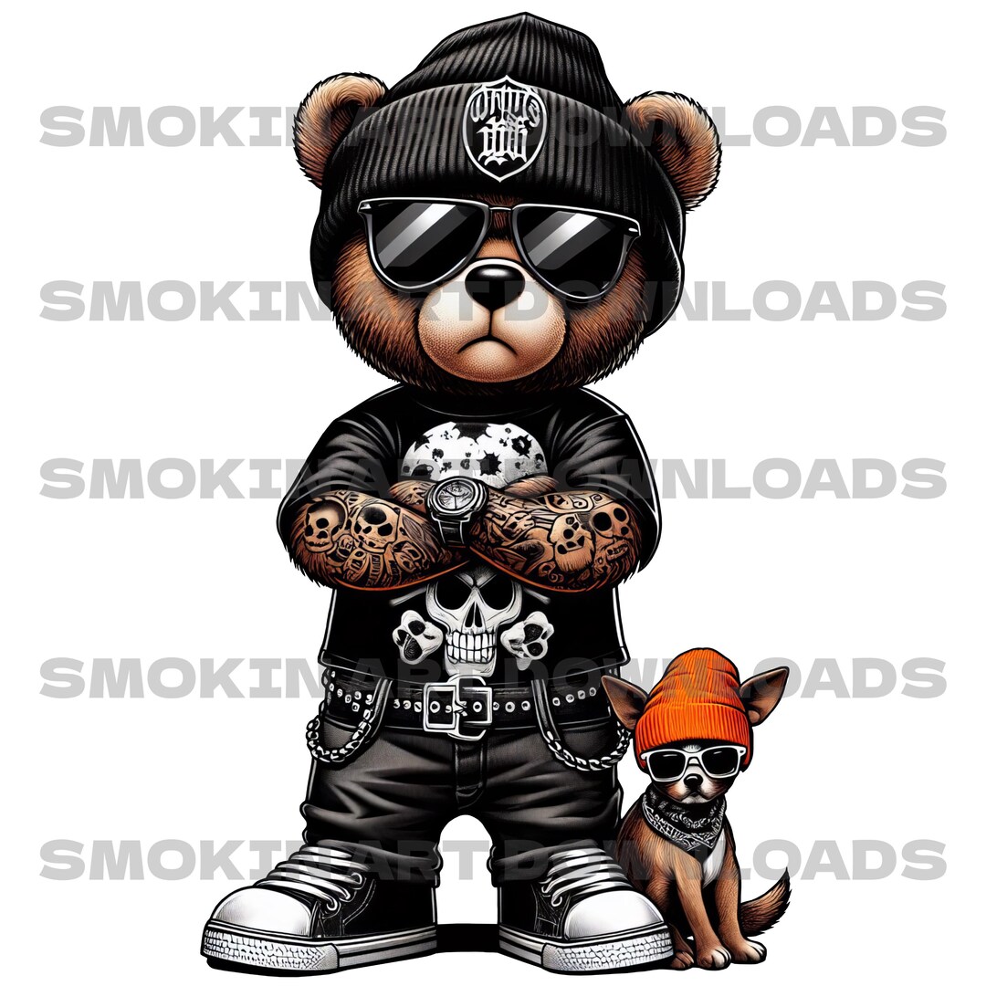 Hip Hop Chicano Gangster Teddy Bear PNG Latino Chihuahua Dog Clipart ...
