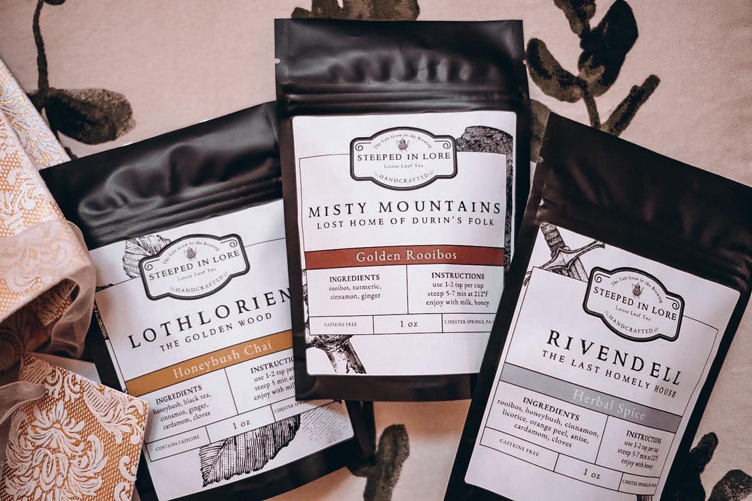 Middle Earth Evening Tea Sampler 3 Pack of 1 Oz Low / Caffeine Free ...