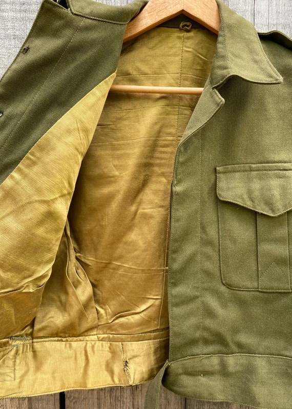 SALE 1974 Greek Wool Gabardine Military Field Jacket - Gem