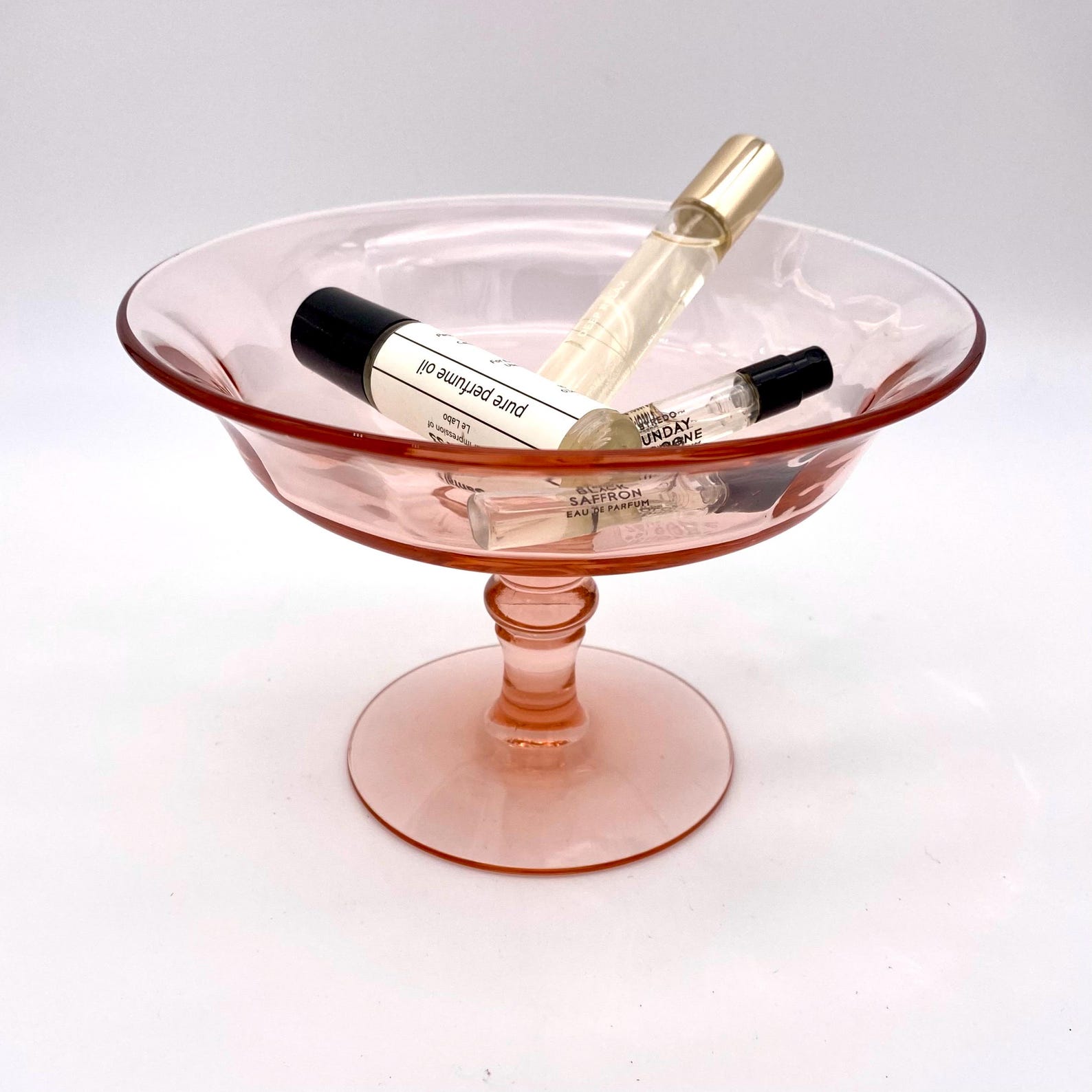 Pink Depression Glass Compote - Etsy