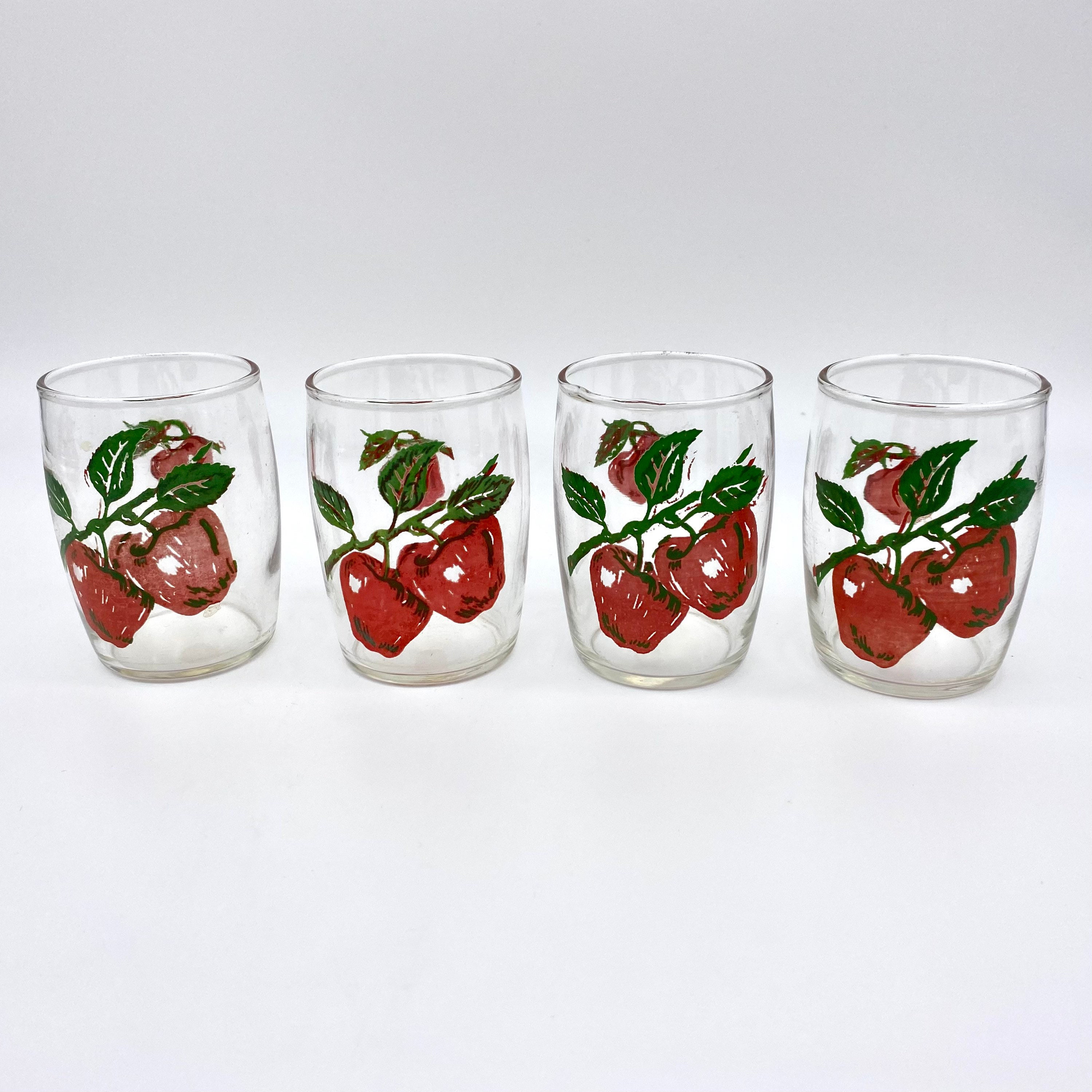 Vintage Apple Juice Glass and Pitcher Set - Etsy