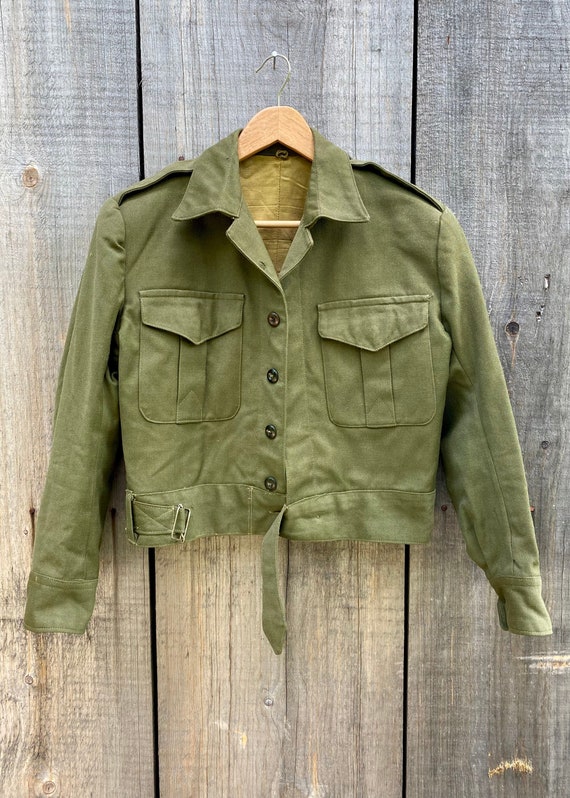 SALE 1974 Greek Wool Gabardine Military Field Jacket - Gem