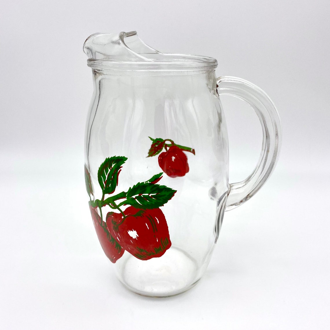 Vintage Apple Juice Glass and Pitcher Set - Etsy