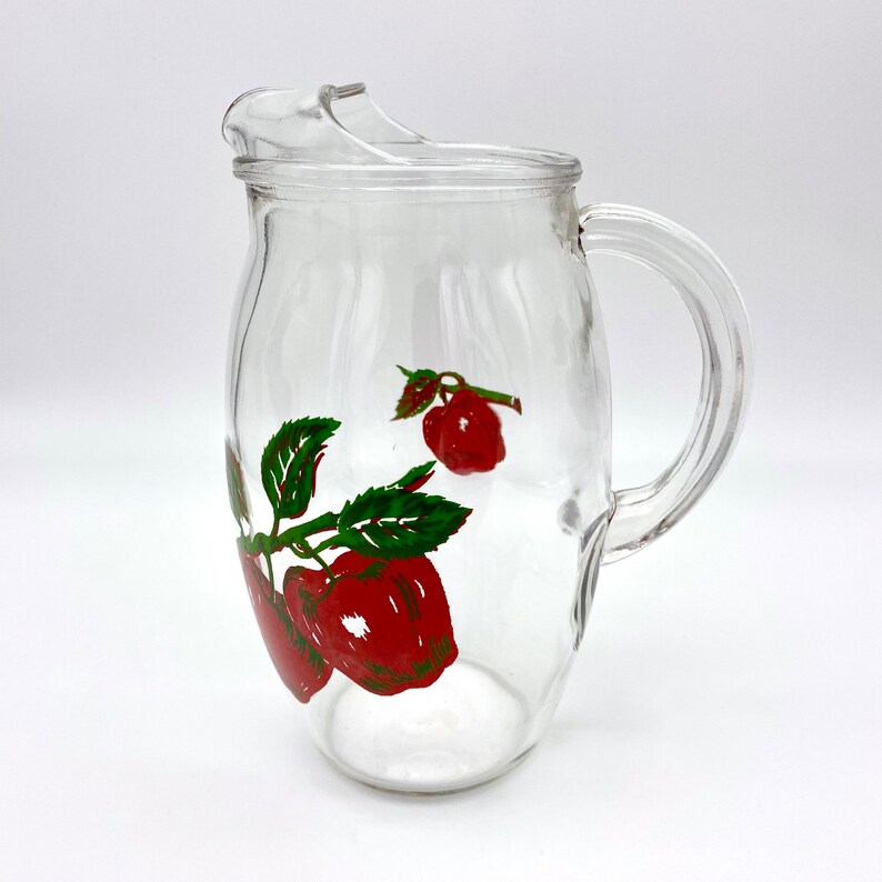 Vintage Apple Juice Glass and Pitcher Set - Etsy