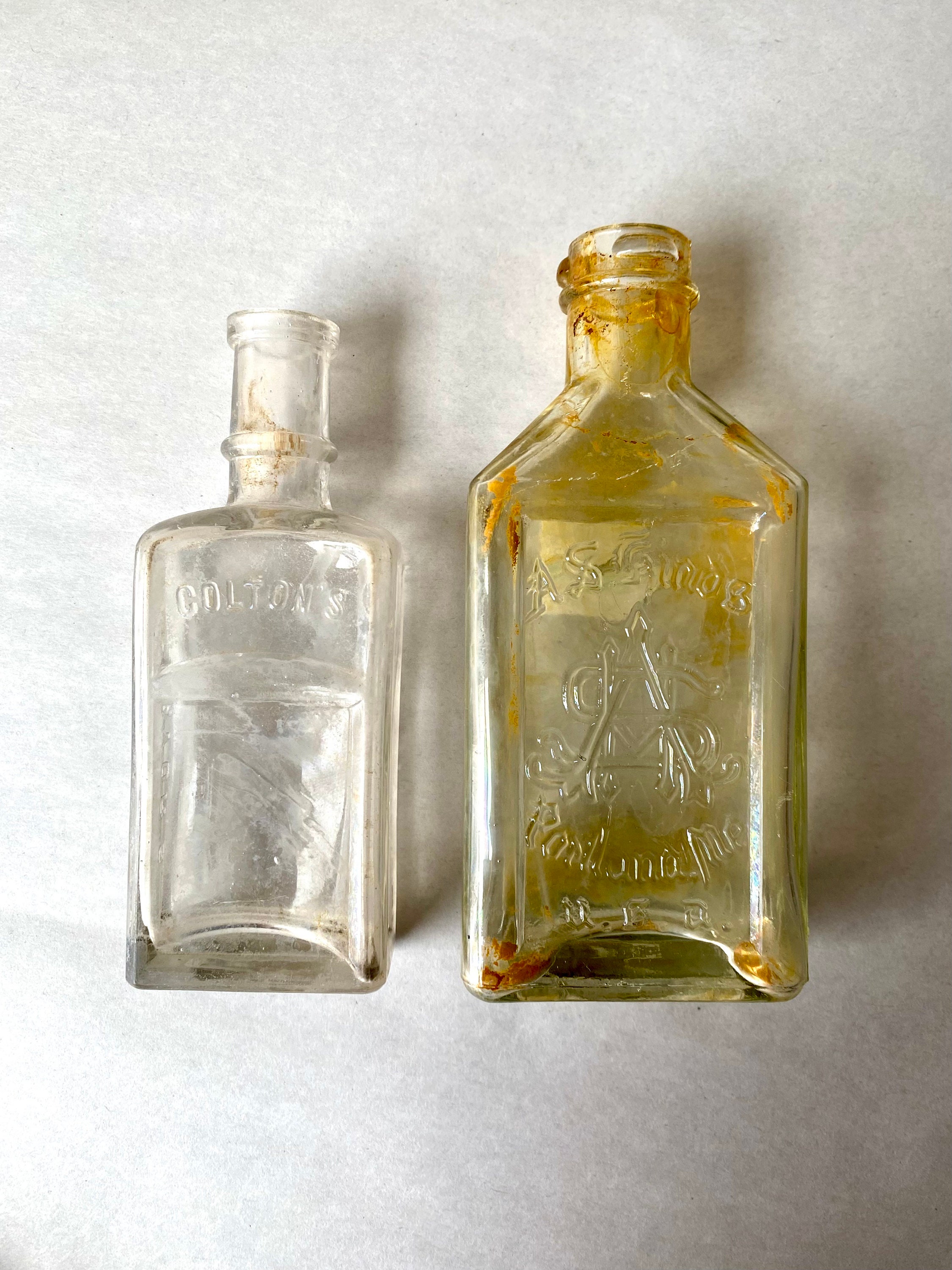 Set of Five Late 1800s to Early 1900s Antique Bottles Including A.S ...