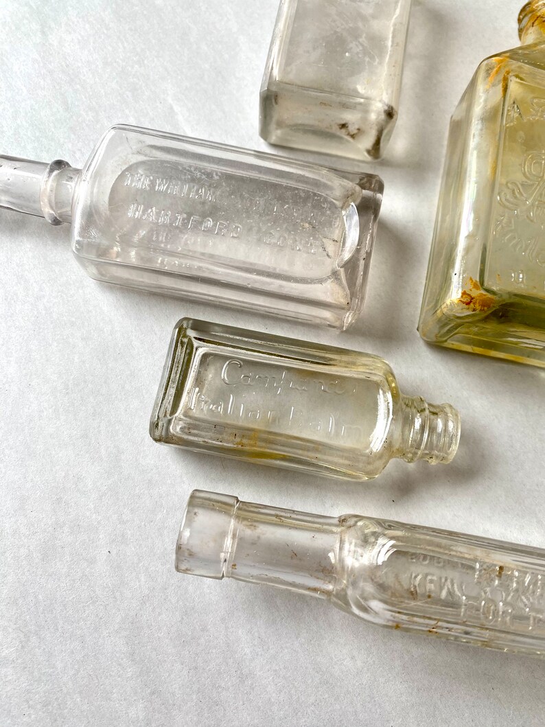 Set of Five Late 1800s to Early 1900s Antique Bottles Including A.S ...