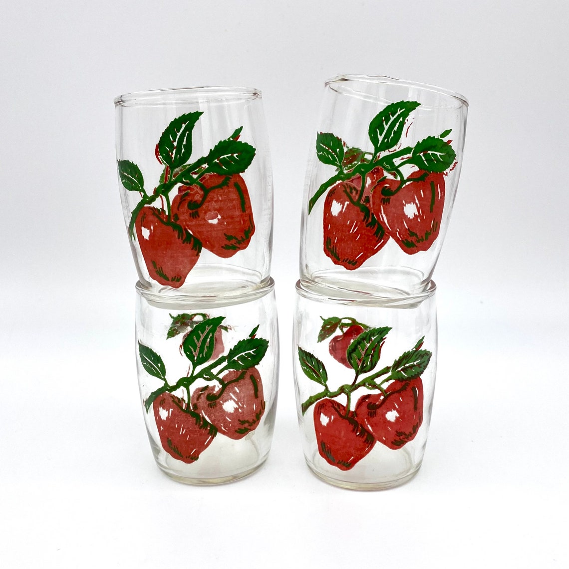 Vintage Apple Juice Glass and Pitcher Set - Etsy