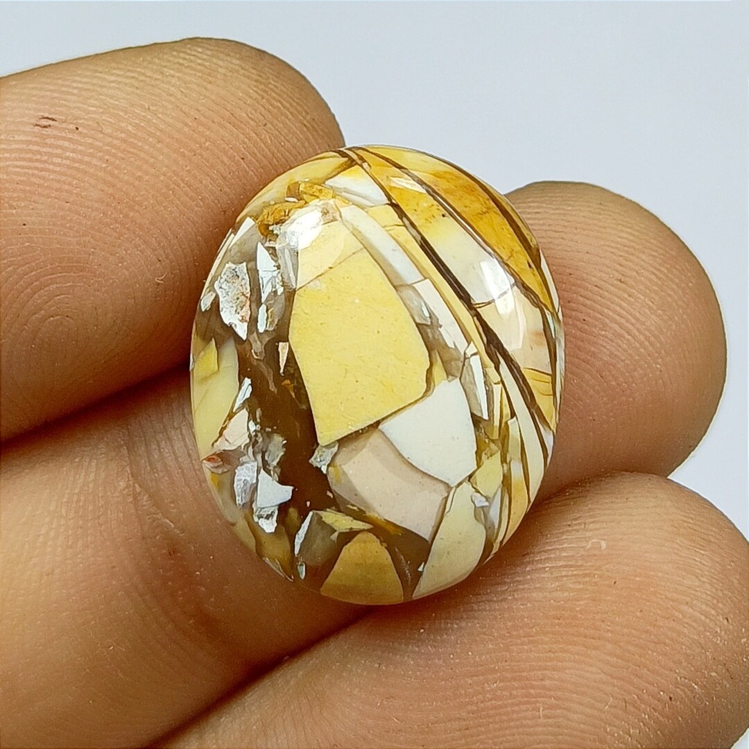 Brecciated Mookaite Jasper Loose Cabochon: Oval Gemstone for Pendant ...