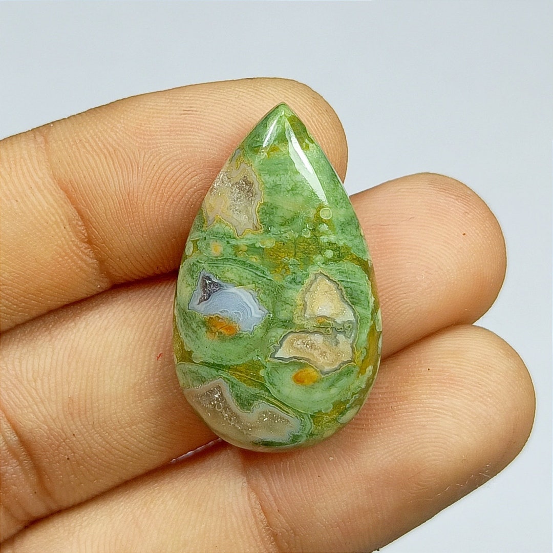 Fantastic Quality Rainforest Jasper Gemstone/ Beautiful Pear Shape ...