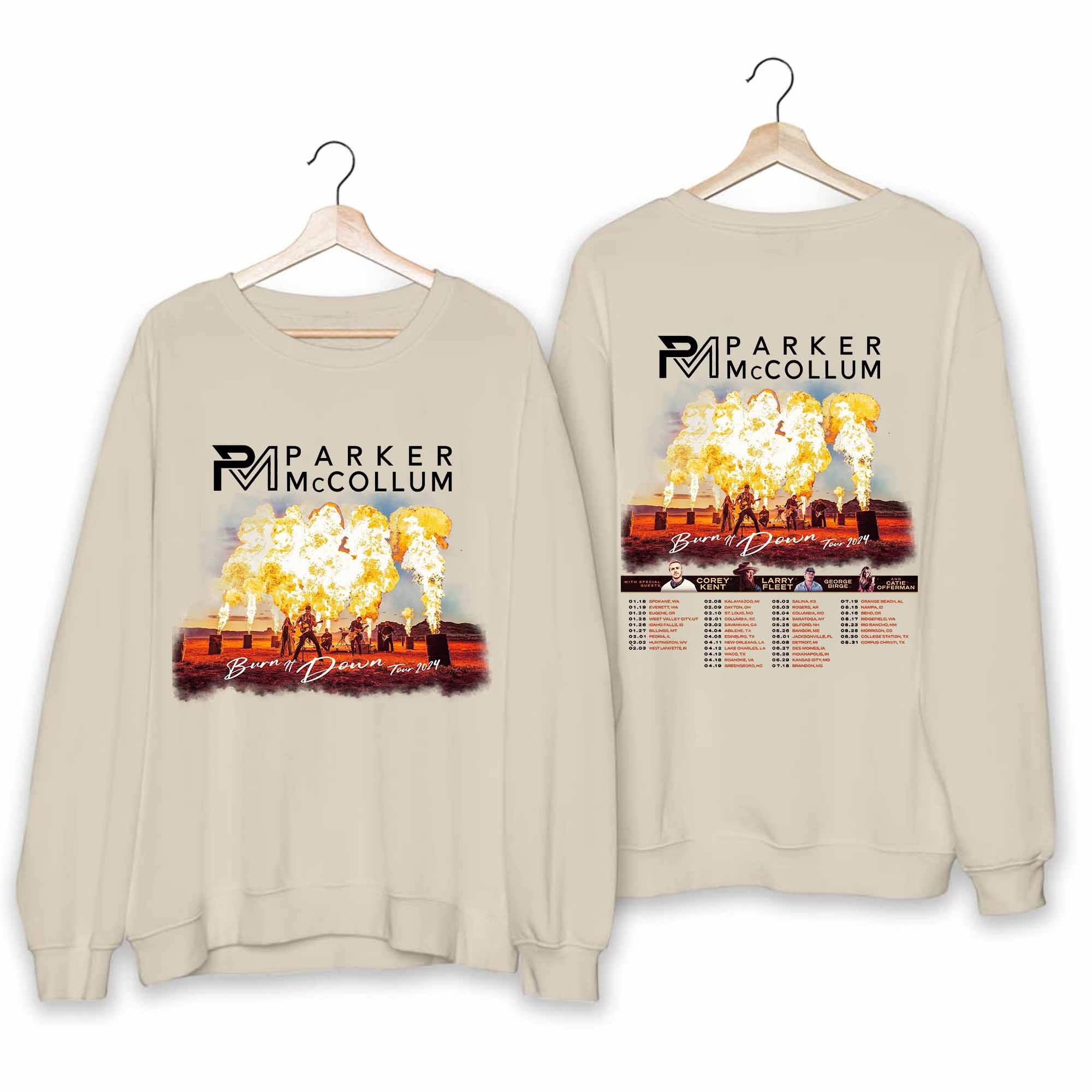 P McCollum Burn It Down Tour 2024 Shirt, P McCollum 2024 Designed ...