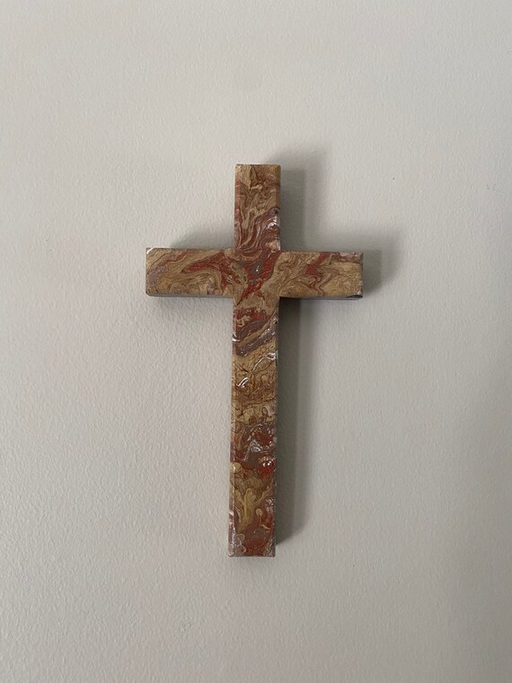 Small Paint and Pour Cross | Etsy