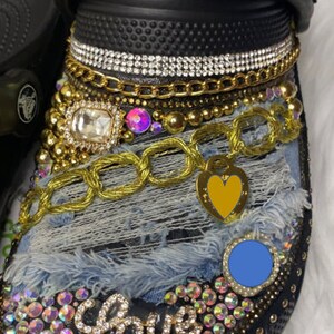 Custom Bling Luxury Jean Denim or Fabric Croc Clogs - Etsy