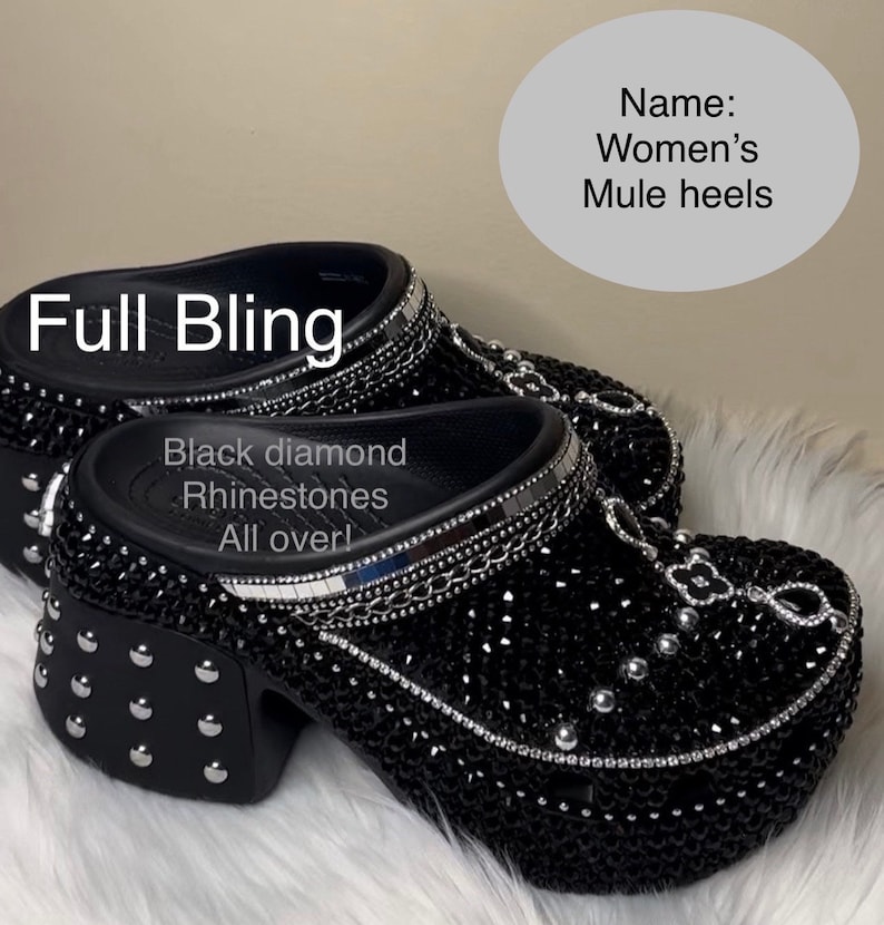 Custom Bling Mule Style Clogs - Various Colors and Styles - Etsy