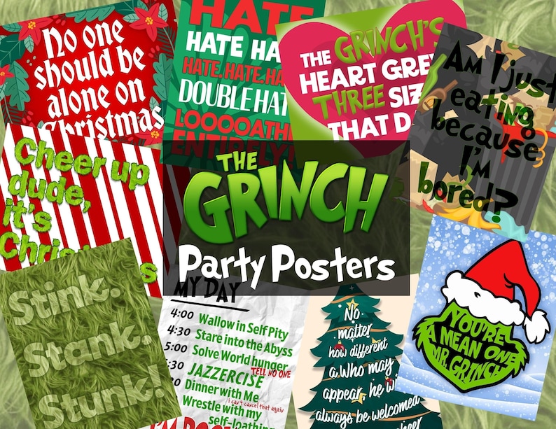 How the Grinch Stole Christmas Printable Poster Party Props - Etsy