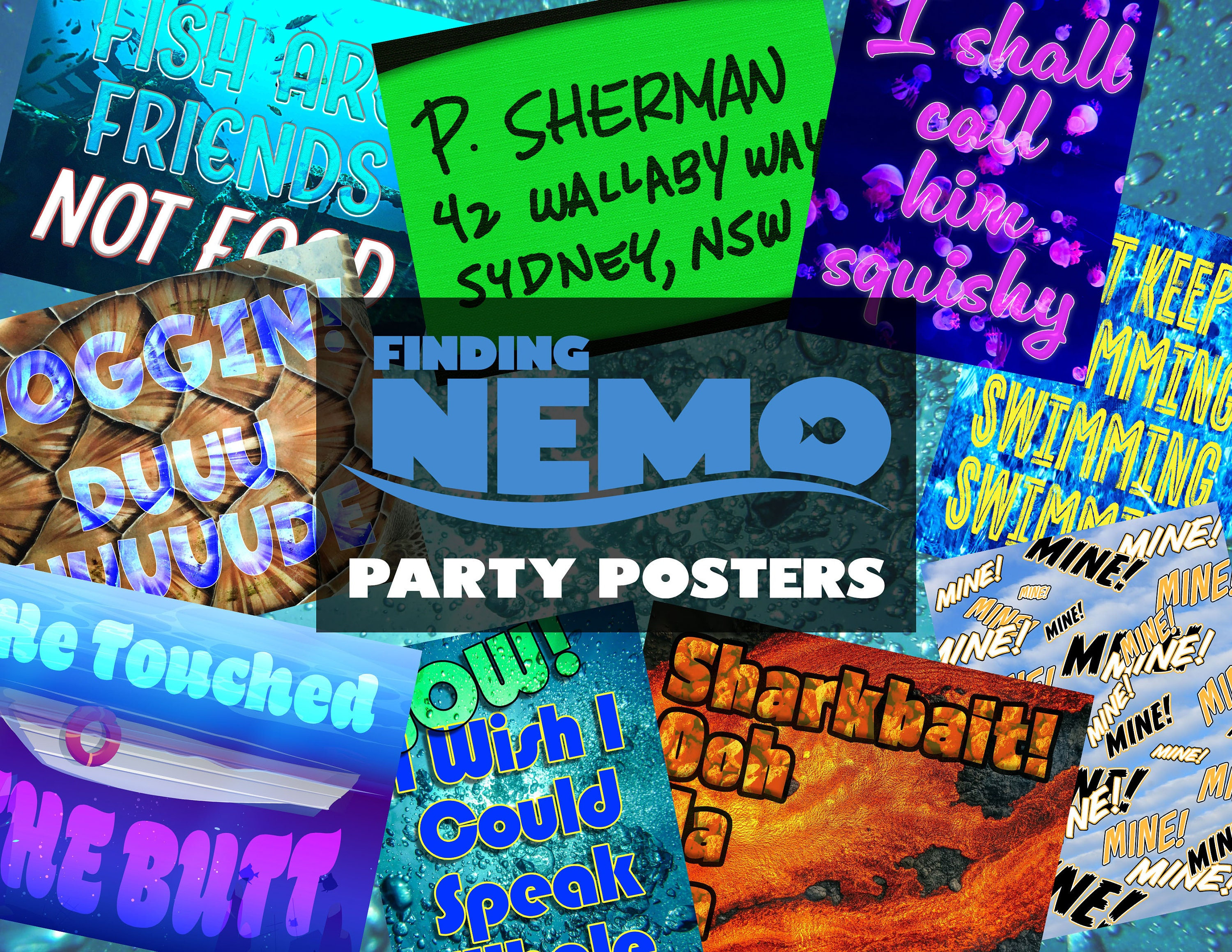 Finding Nemo Printable Poster Party Props - Etsy