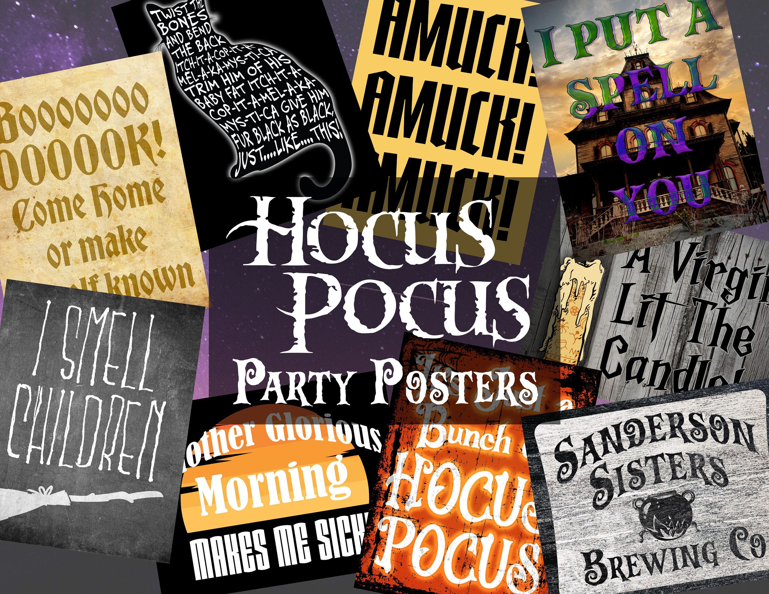 Hocus Pocus Printable Poster Party Props - Etsy