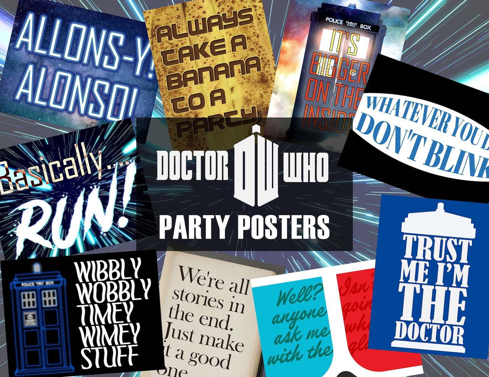 Doctor Who Printable Poster Party Props - Etsy