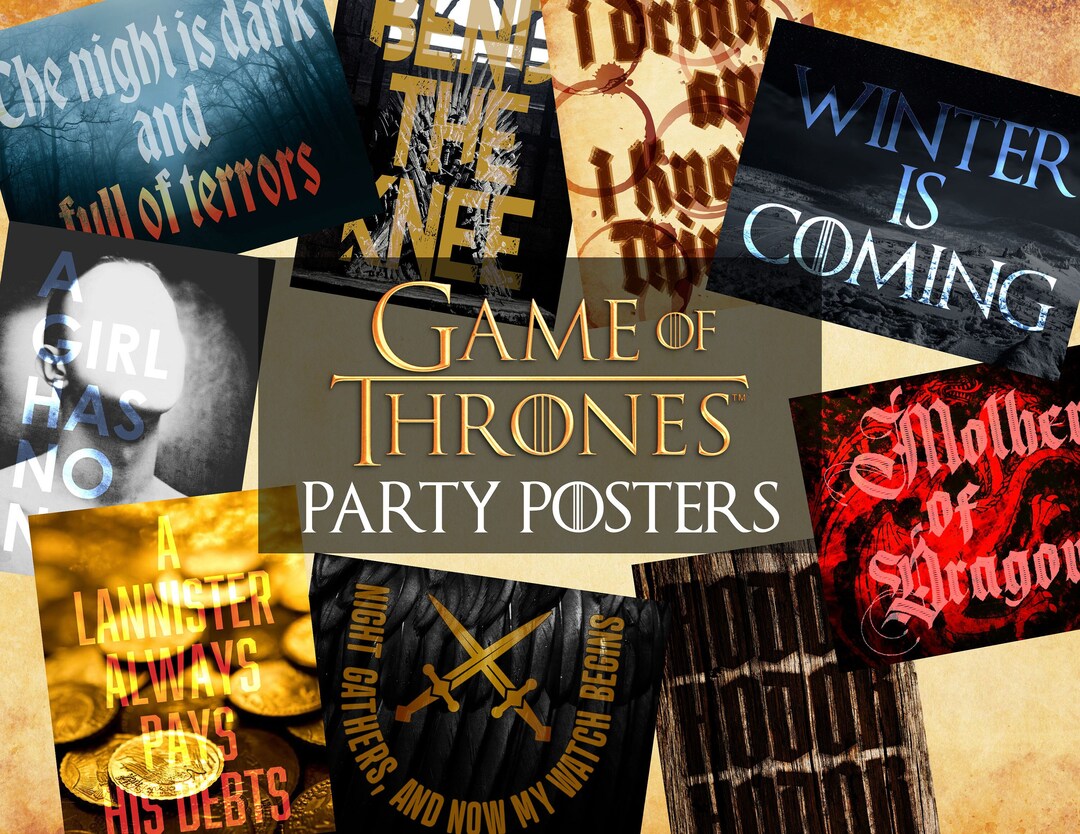 Game of Thrones Printable Poster Party Props - Etsy