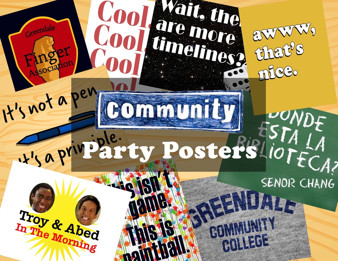Community TV Show Printable Poster Party Props - Etsy