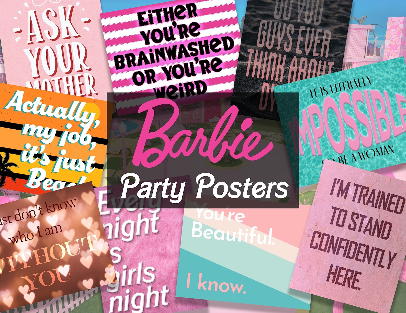 Barbie Movie Printable Party Posters - Etsy Canada