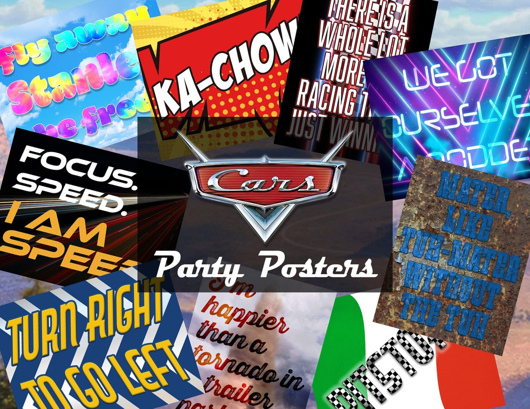 Cars Movie Printable Poster Party Props - Etsy