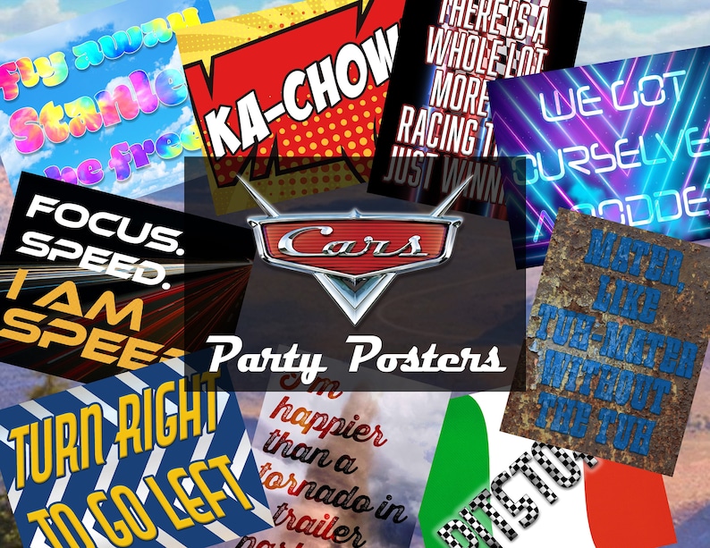 Cars Movie Printable Poster Party Props - Etsy