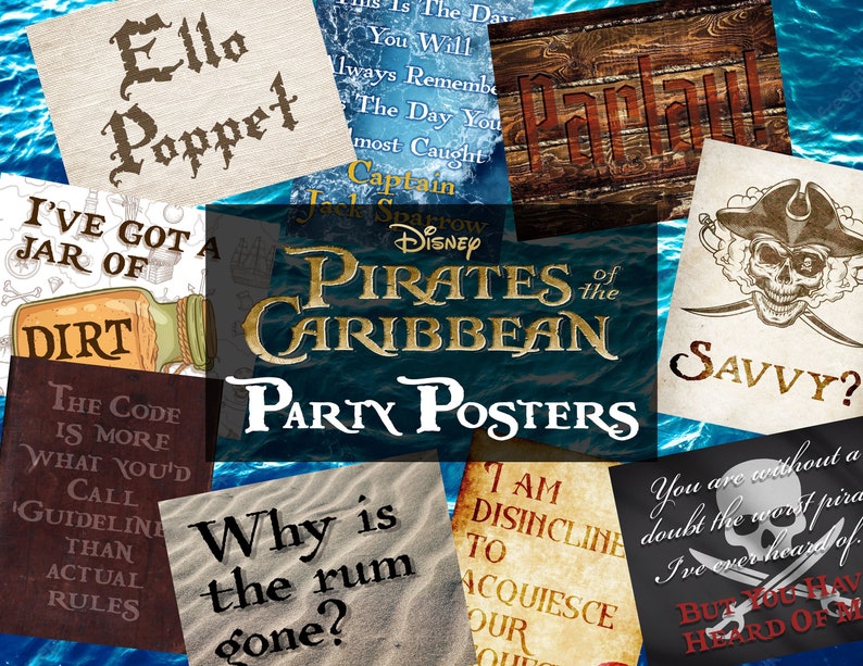 Pirates of the Caribbean Printable Poster Party Props - Etsy