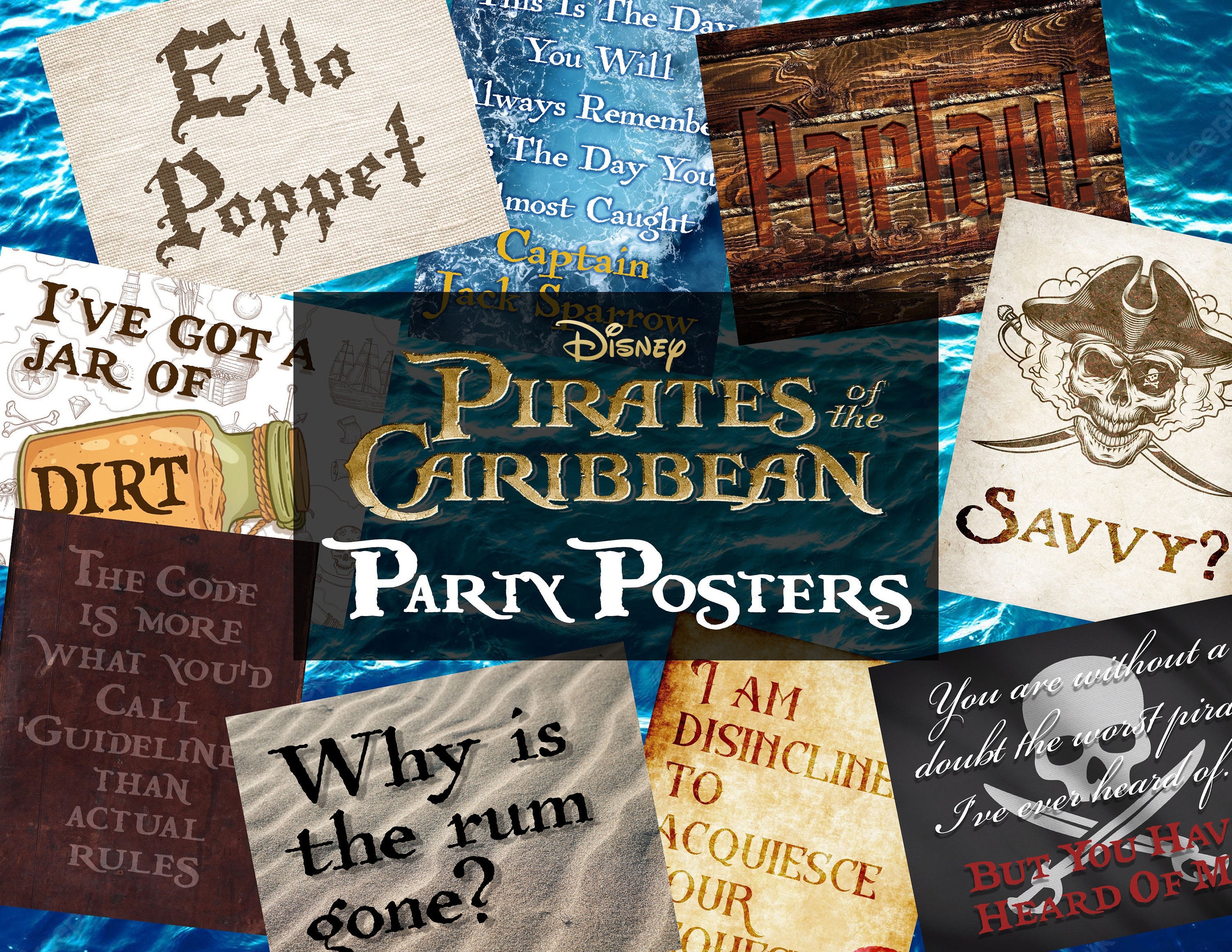 Pirates of the Caribbean Printable Poster Party Props - Etsy