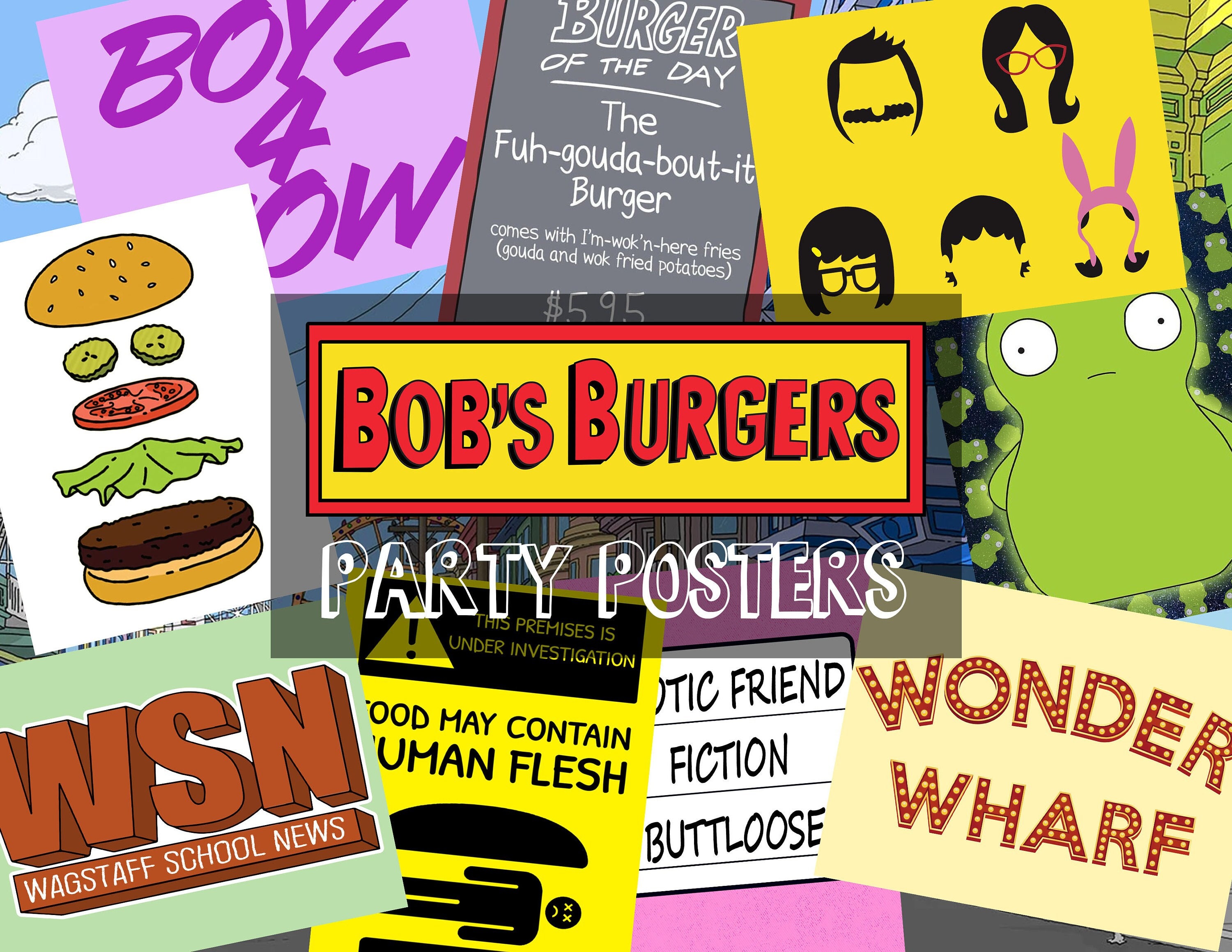 Bob's Burgers Printable Poster Party Props - Etsy