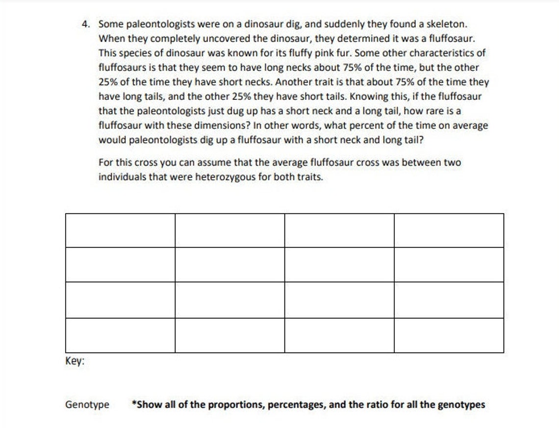 Monohybrid and Dihybrid Crosses Worksheet - 9th Grade Science ANSWER ...