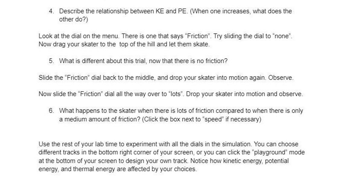 Phet Lab Kinetic Potential Thermal and Total Energy 6th - Etsy
