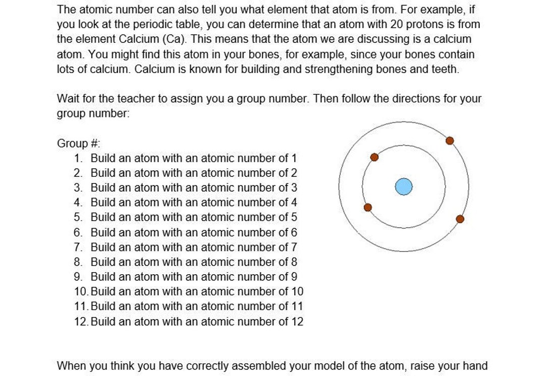Building Atoms Activity - 8th Grade Science - Etsy
