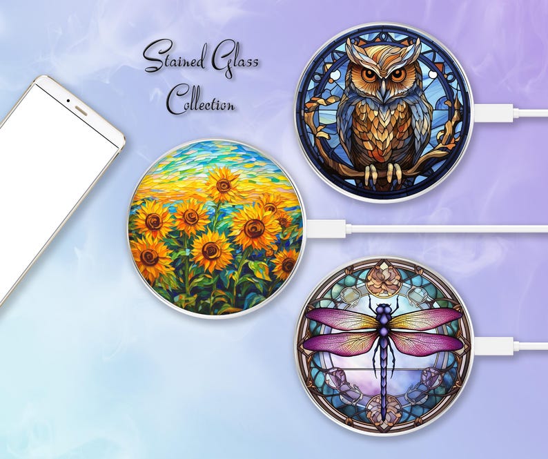 Stained Glass Style Wireless Charger, Unique Phone Charging Pad - Etsy