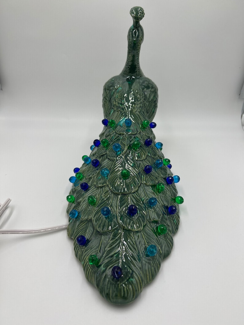 Ceramic Peacock Lamp - Etsy